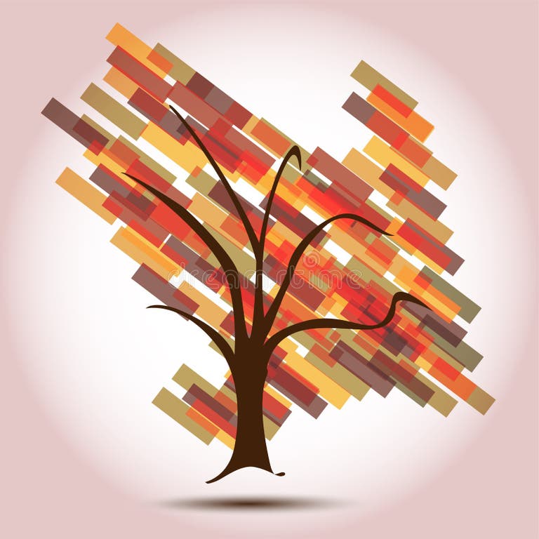 Autumn Tree with Arrow Down of Decreasing Business Stock Vector ...