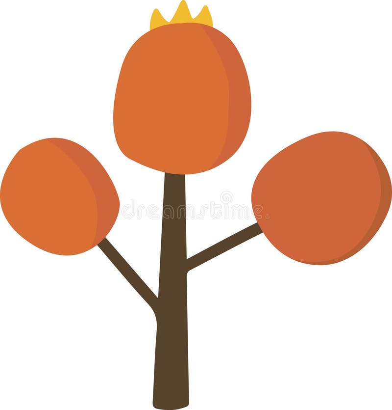 Autumn Tree with Crown Fall Illustration Stock Illustration ...