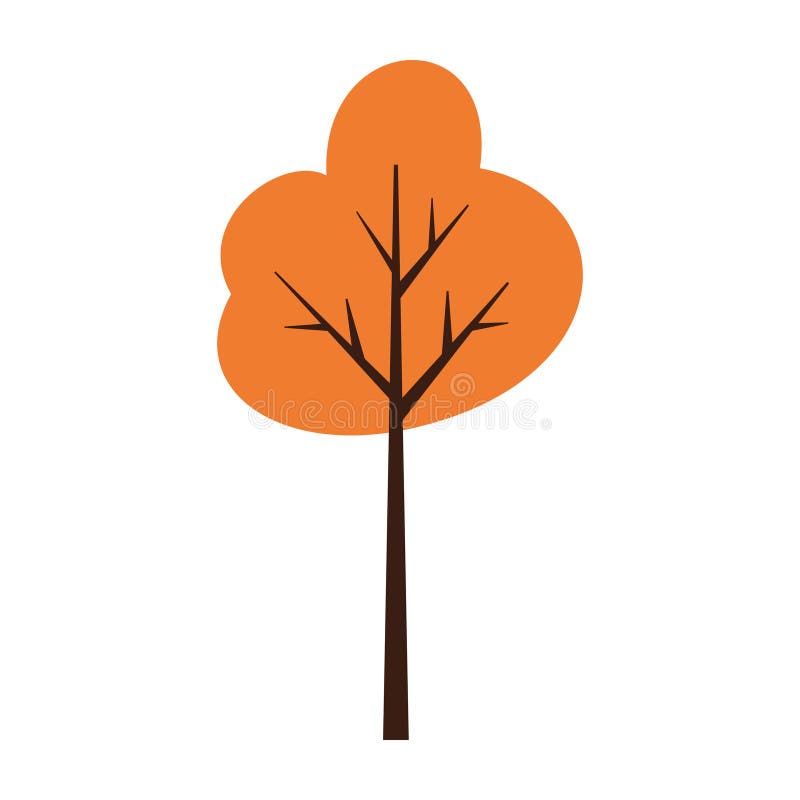 Autumn Tree Icon in Flat Style. Collection of Autumn Trees Symbols ...