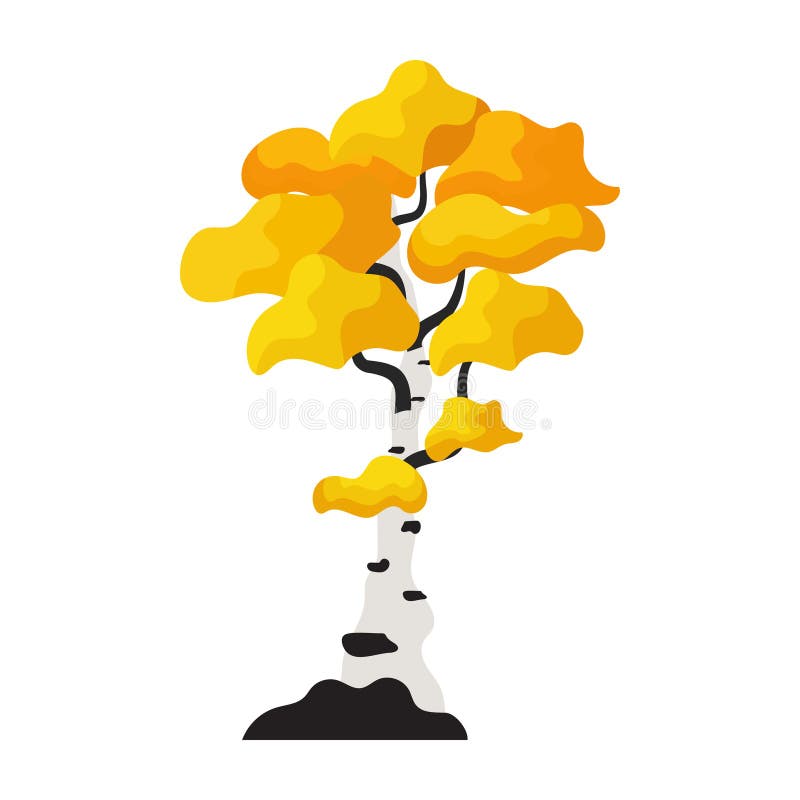 Autumn Tree Icon in Flat Style. Collection of Autumn Trees Symbols ...