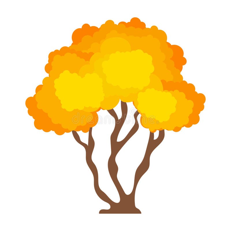 Autumn Tree Icon in Flat Style. Collection of Autumn Trees Symbols ...