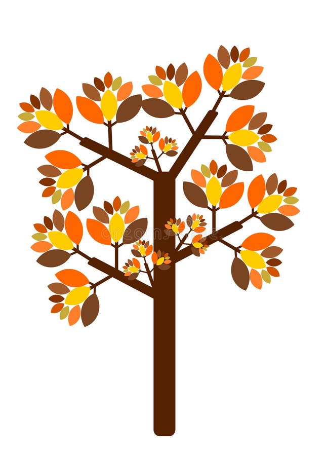 Autumn tree illustration stock vector. Illustration of colorful - 15917257