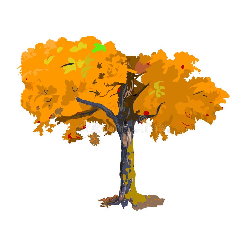 Autumn Tree Illustration on White Background Stock Illustration ...