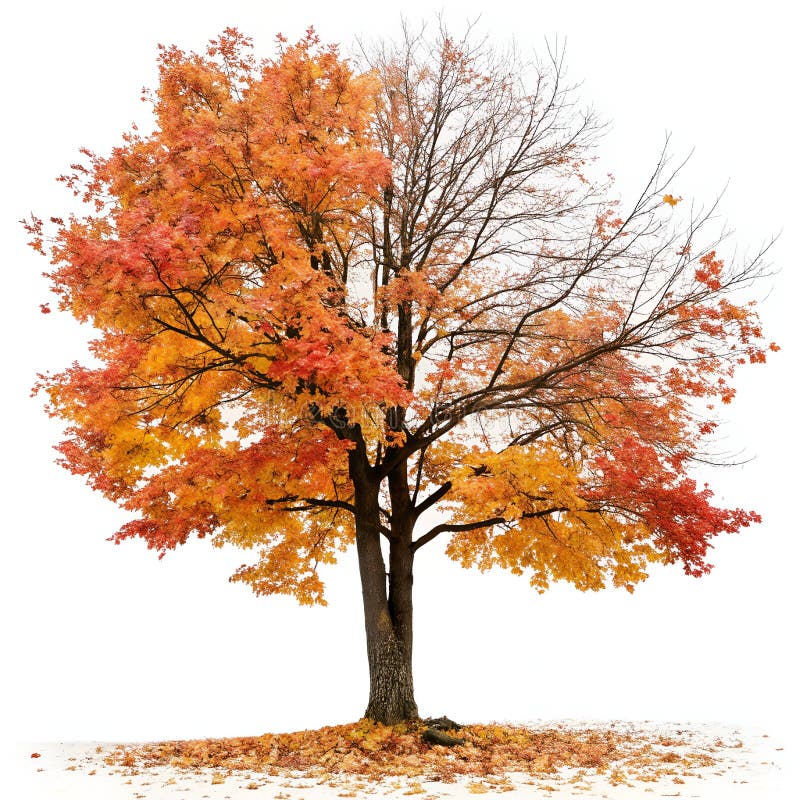 Autumn Tree Isolated on White Background Stock Illustration ...