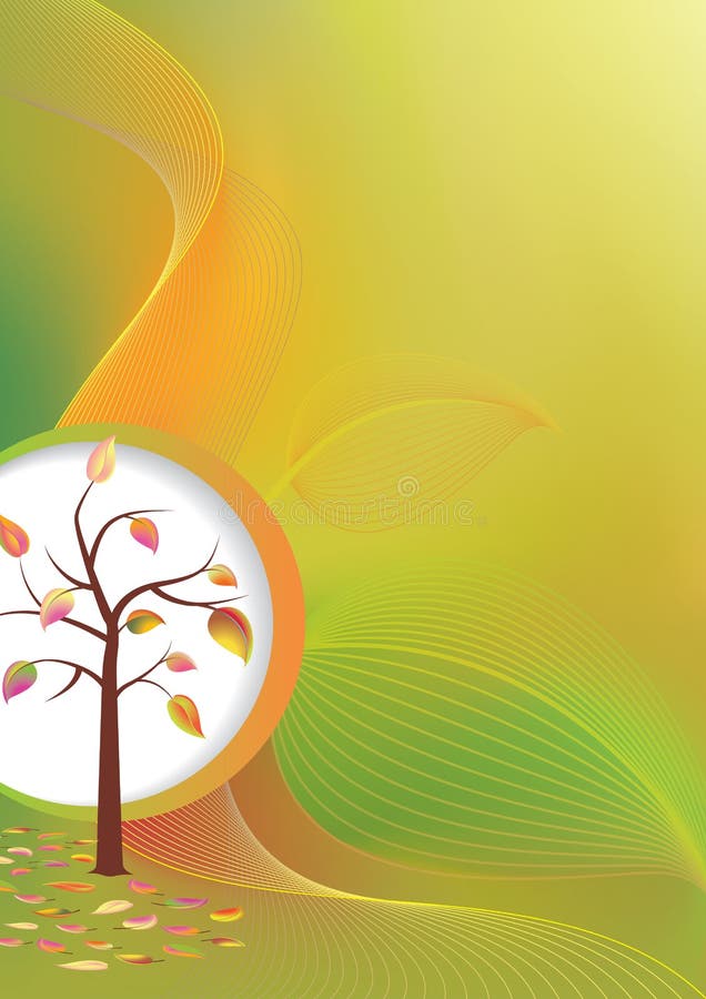 Autumn Tree and Leaf in Light Sunny Stock Vector - Illustration of ...