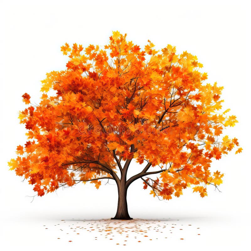 Autumn Tree and Leaf with White Background High Quality Ai Generated ...