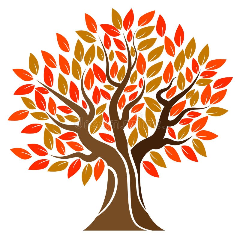 Autumn Tree on a White Background Stock Vector - Illustration of ...
