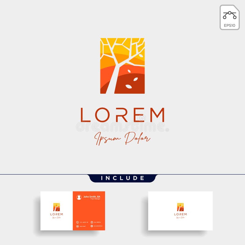 Autumn Tree Logo Design Nature Vector Illustration Stock Vector ...