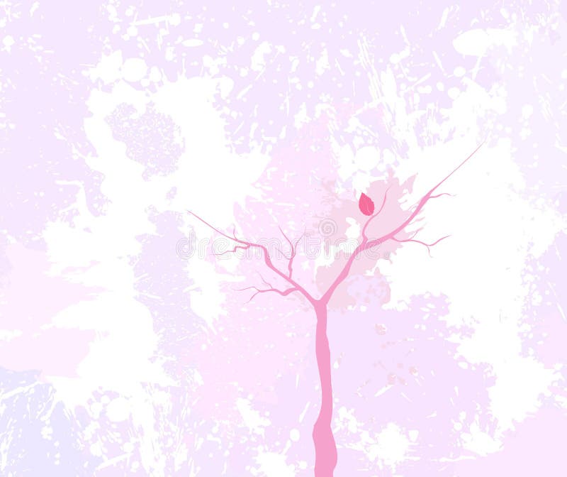 Autumn tree with one leaf stock vector. Illustration of artistic - 14374237