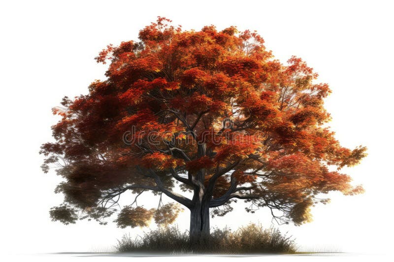 Autumn Tree. High Resolution, Isolate on White Background. Stock ...