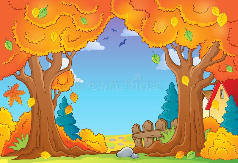 Autumn Tree Theme Composition 1 Stock Vector - Illustration of form ...