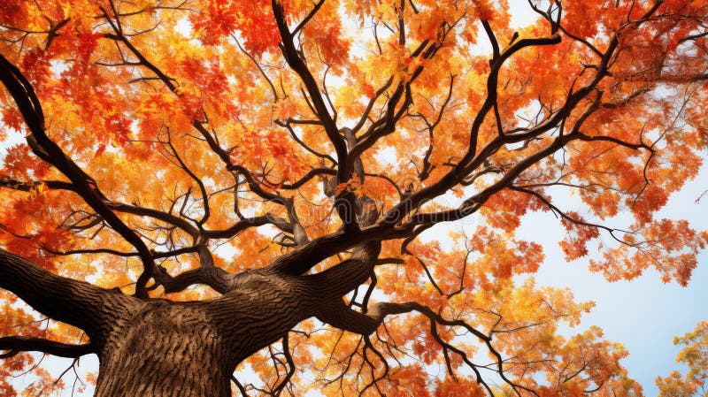 Autumn tree top down stock image. Image of midst, landscape - 371874365