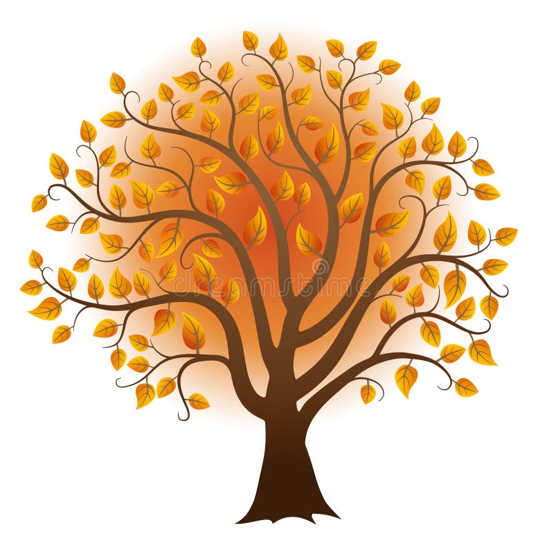 Autumn tree with roots stock vector. Illustration of abstract - 58879341