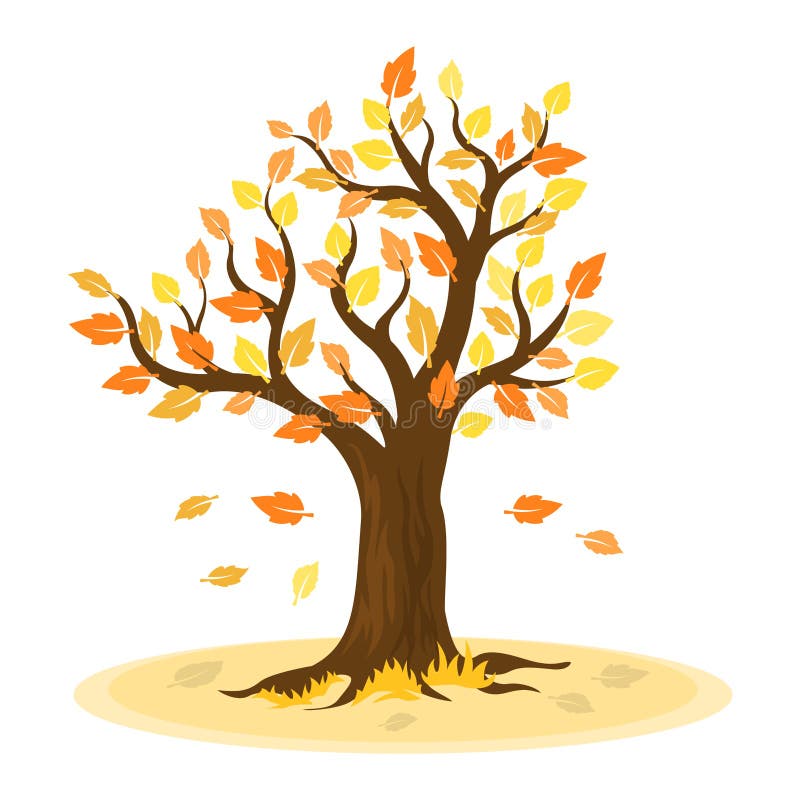 Cartoon Fall Tree With Branches