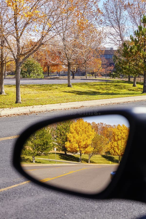Autumn Trees Reflected in Car Wing Mirror. Stock Photo - Image of ... Autumn Trees Reflected in Car Wing Mirror. Stock Photo - Image of ...