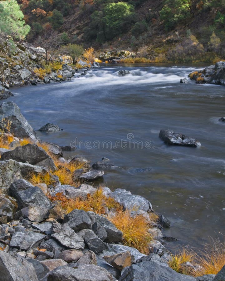 Autumn Trinity River Cascade Stock Photo - Image of leaves, water ...