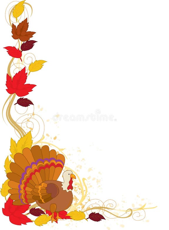Autumn Turkey Border stock vector. Illustration of thanksgiving - 15747647