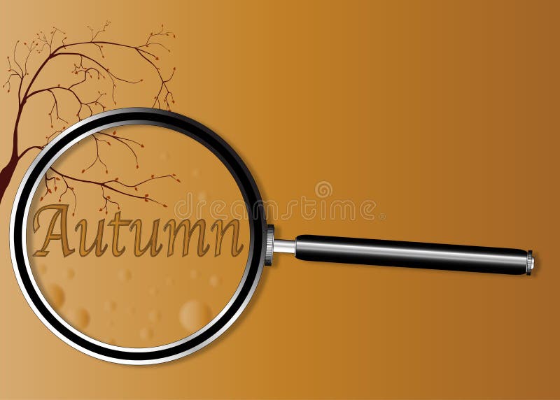 Autumn Under the Magnifying Glass Stock Vector - Illustration of leaf ...