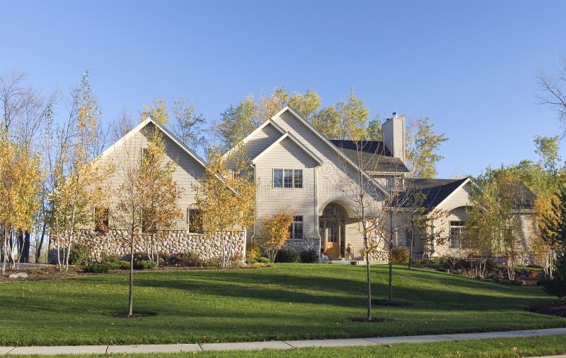 Upscale Home with Paved Drive Stock Image - Image of homestead, wealthy ...