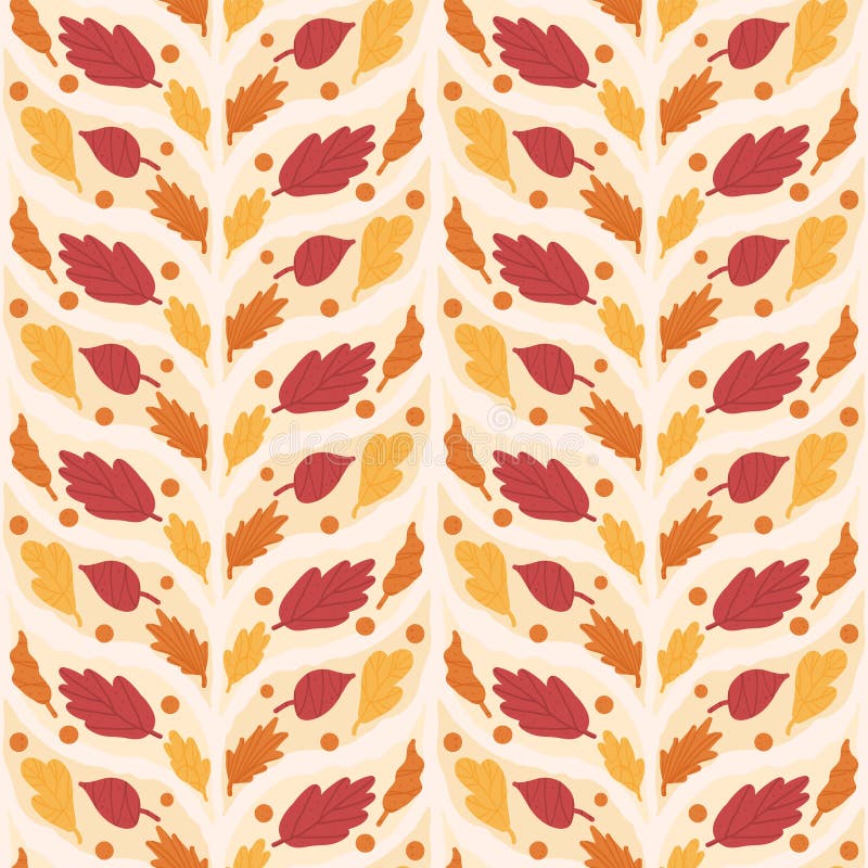 Autumn Various Leaves Seamless Pattern. Fall Forest Repeat Background ...