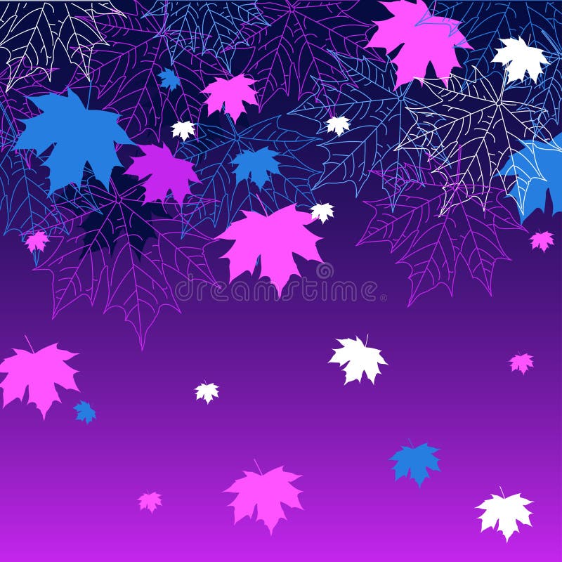 Autumn Vector Background. Purple and Blue Colors. Stock Vector ...