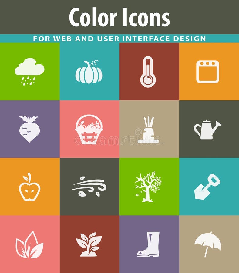 Autumn icons set stock vector. Illustration of season - 120466359