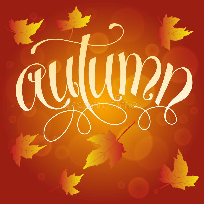 Autumn Vector Illustration stock vector. Illustration of typography ...