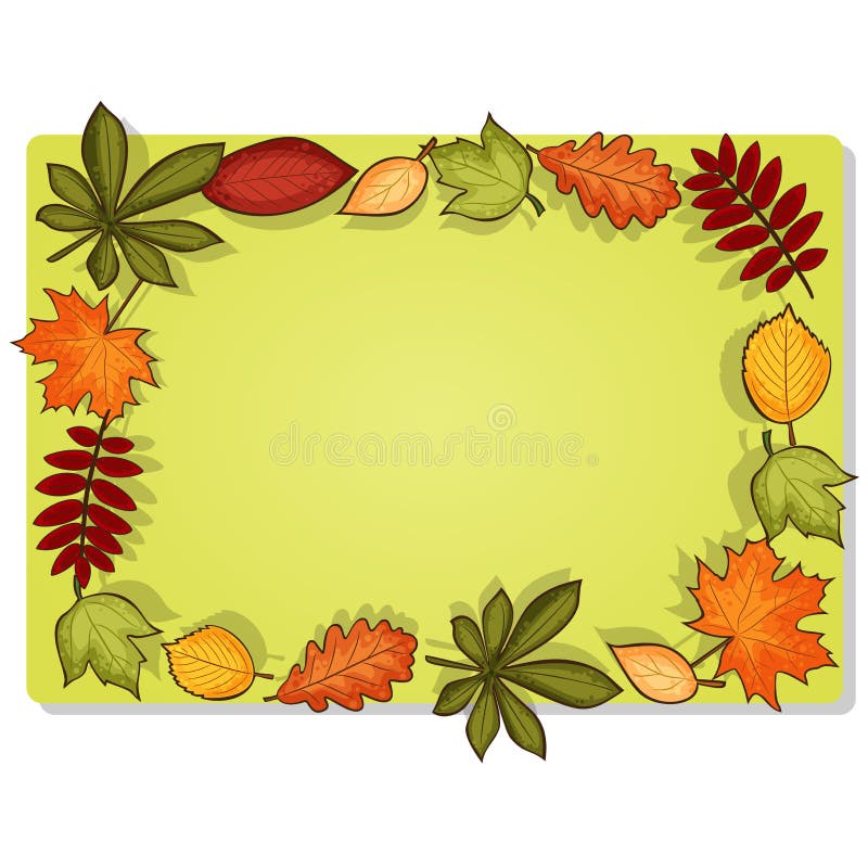 Autumn Vector Rectangular Frame Stock Vector - Illustration of litter ...