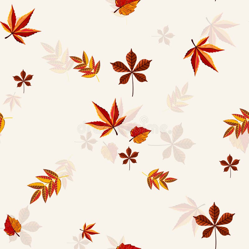 Autumn Vector Seamless Pattern. Stock Vector - Illustration of fall ...
