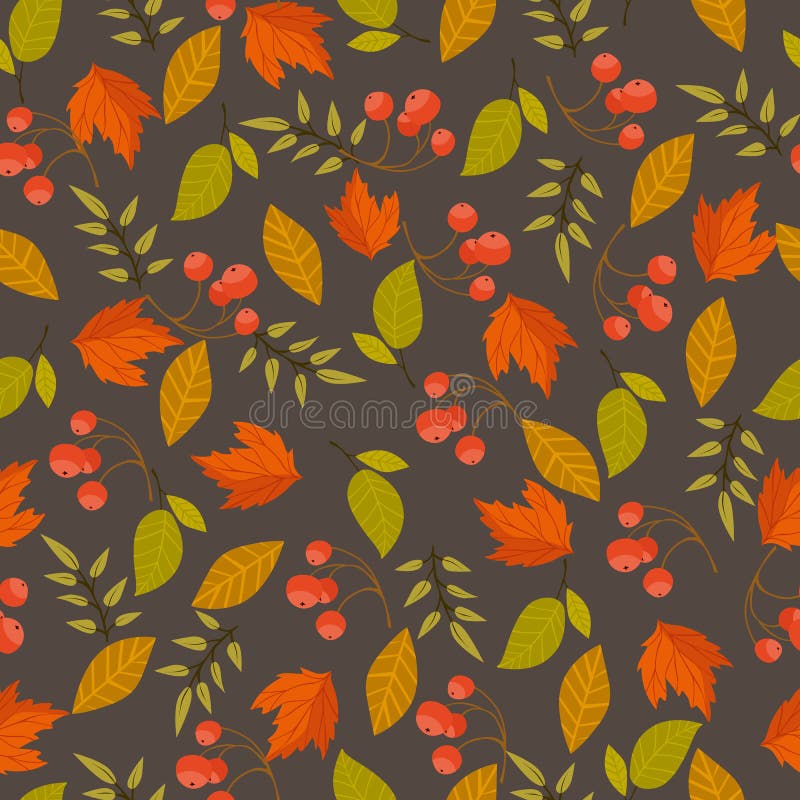 Autumn Vector Seamless Pattern. Stock Vector - Illustration of forest ...