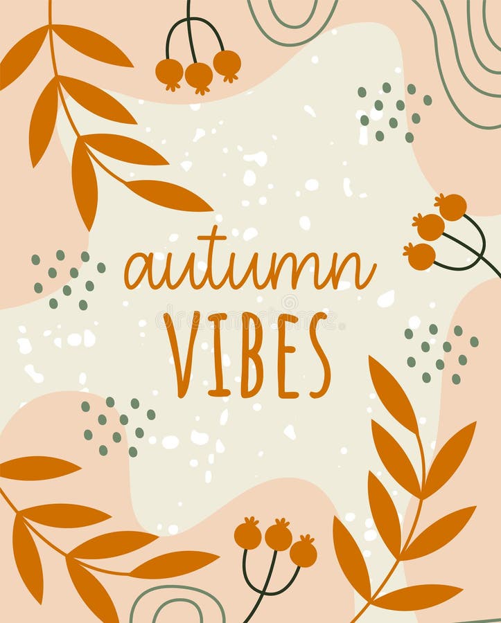 Autumn Vibes Background with Abstract Shapes Stock Vector ...