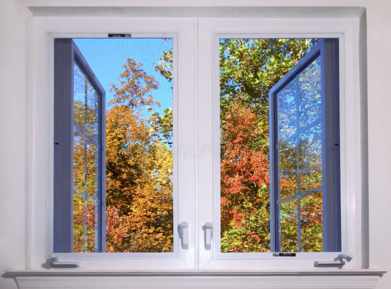 Autumn view from window stock image. Image of colorful - 315947