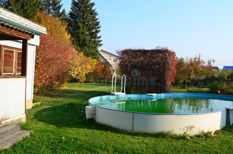 Autumn in the village. stock image. Image of grass, blue - 22102767