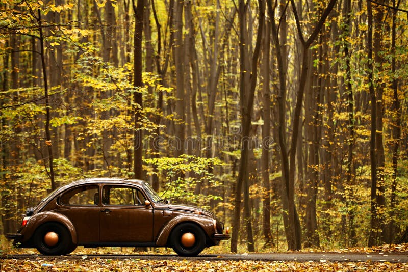 Autumn vintage car stock image. Image of nostalgia, history - 27851909