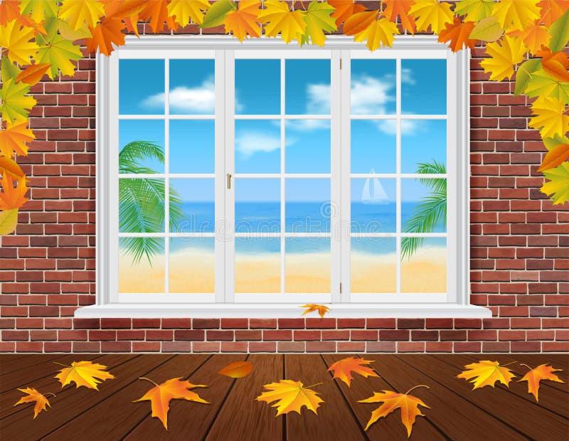 Summer window stock vector. Illustration of gardening - 3291020