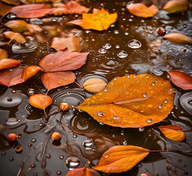 Autumn Water Nature Fall Background Stock Illustration - Illustration ...