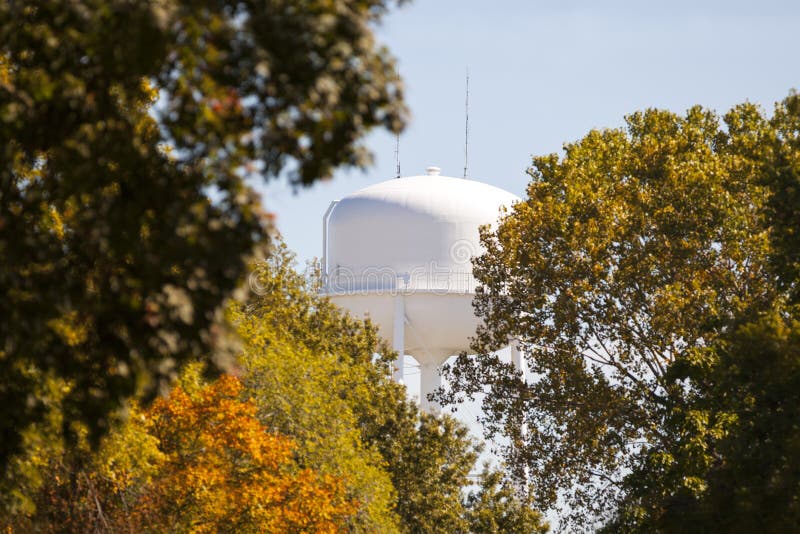 Autumn Water Tower stock image. Image of trees, ascend - 61990539