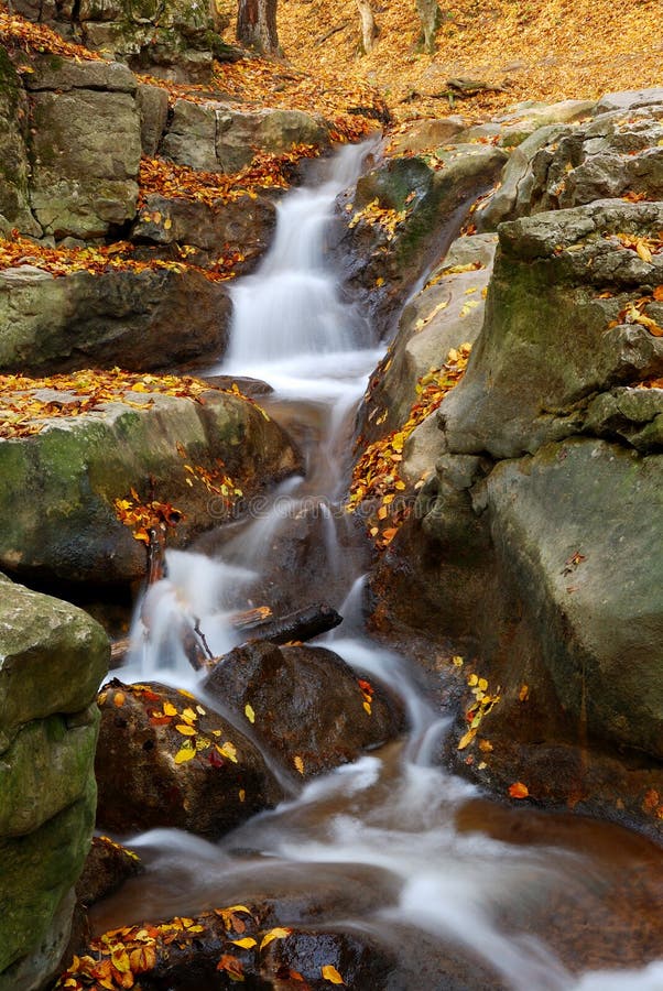 Autumn Waterfall stock photo. Image of fresh, foliage - 46464102