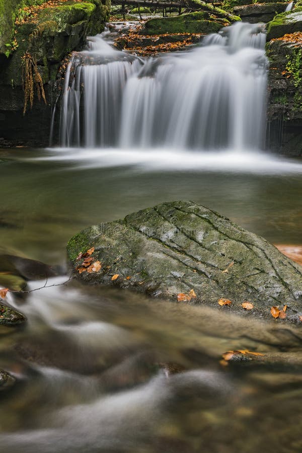 Autumn Waterfalls with Stones Stock Image - Image of october, creek ...