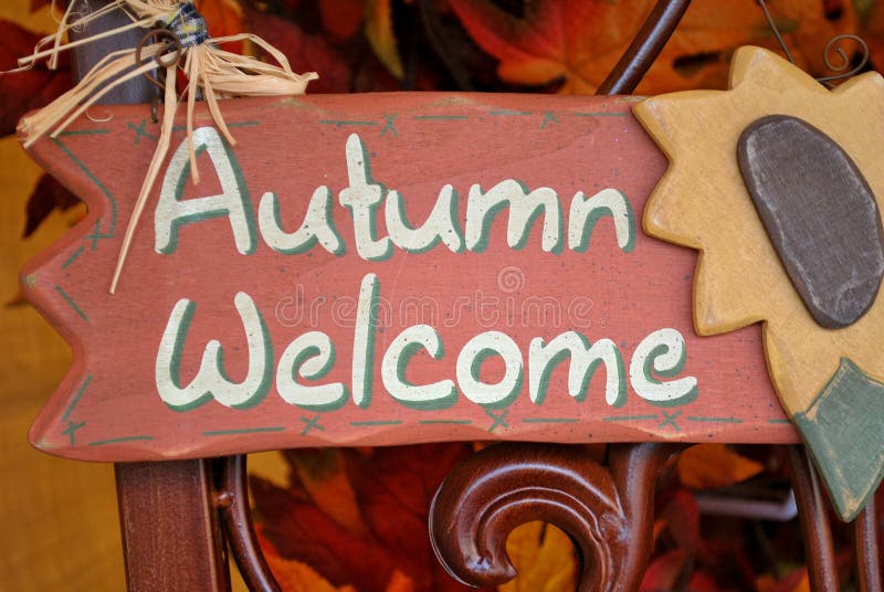 Autumn Welcome Sign stock image. Image of halloween, seasonal - 6668783