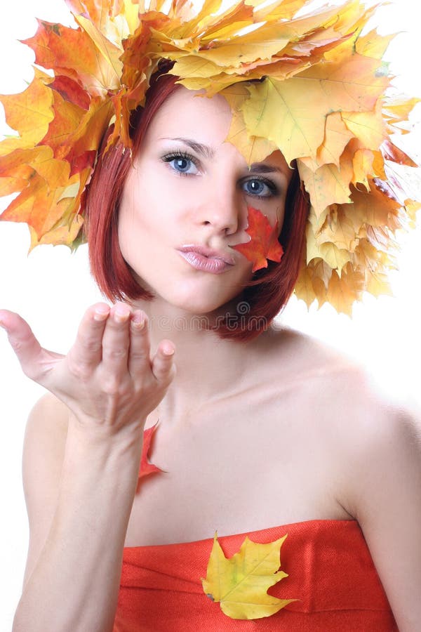 Autumn on white stock image. Image of beautiful, descent - 10477639