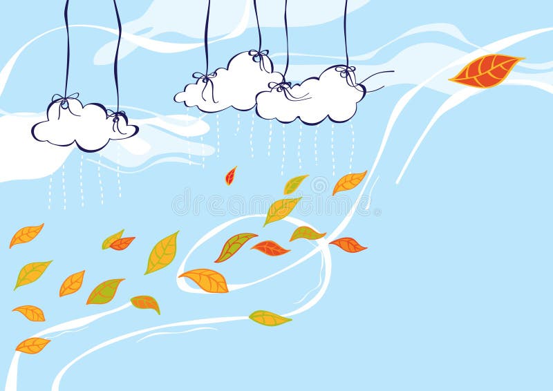 Autumn wind stock vector. Illustration of blue, seasonal - 11244326