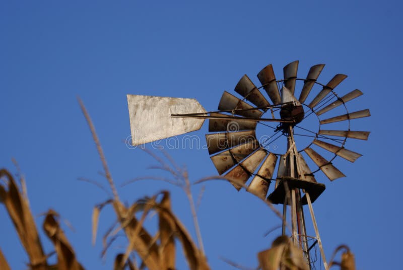 Autumn windmill stock image. Image of corn, rusty, blue - 6613539