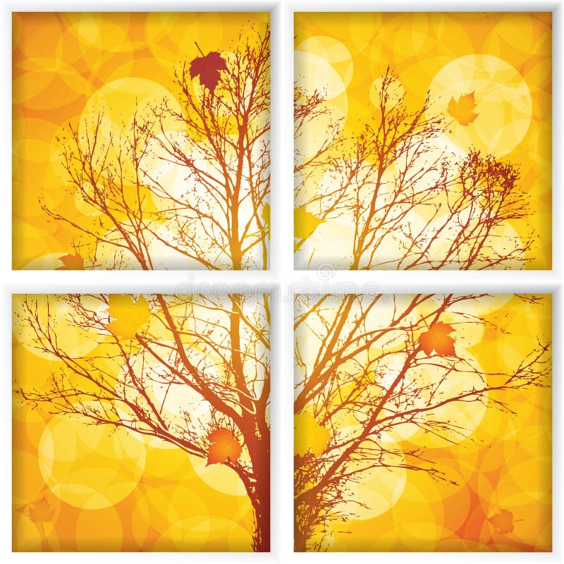 Autumn through a window stock vector. Illustration of tree - 59514687