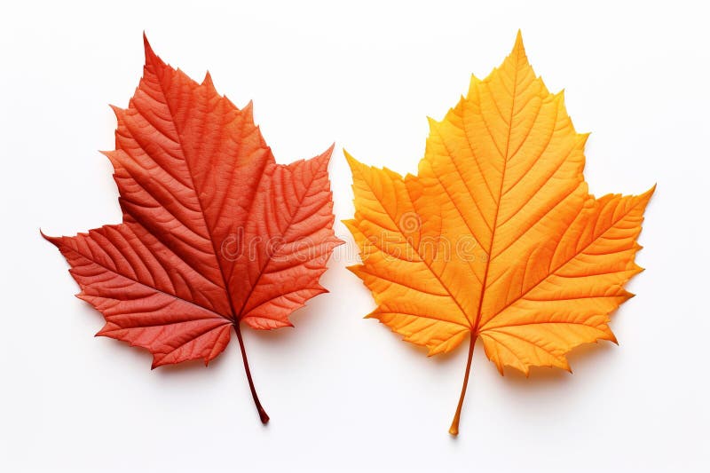 Autumn and Winter Leaves Isolated on White Background - Ai Generated ...