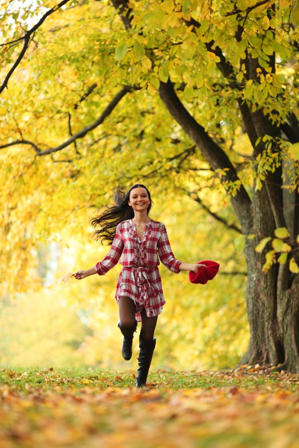 Autumn woman stock image. Image of face, forest, eyes - 16283799