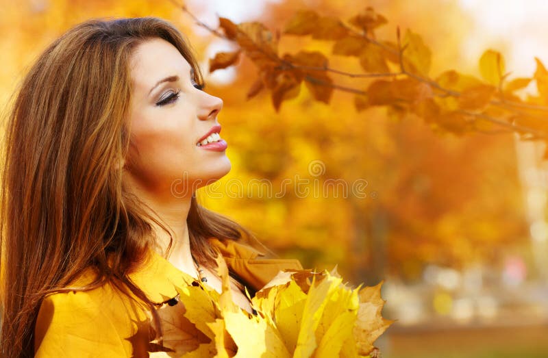 Autumn woman stock photo. Image of beauty, outdoor, beautiful - 26593640