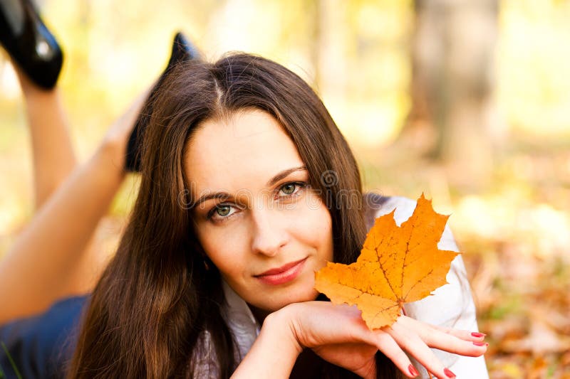 Autumn woman stock image. Image of caucasian, natural - 26924605