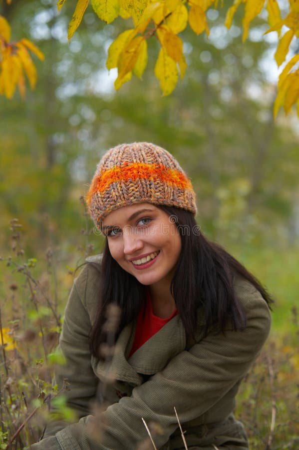 Autumn woman stock photo. Image of relax, outdoors, young - 3662316