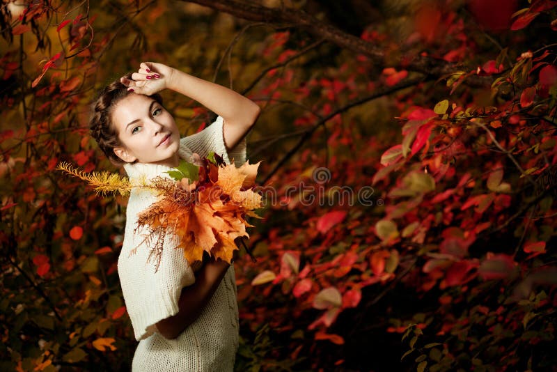 Autumn woman. stock image. Image of natural, hair, adult - 31902425